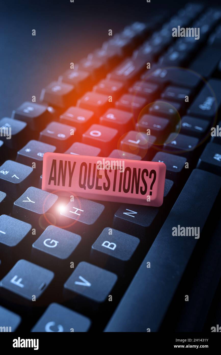 Text caption presenting Any Questions Question. Business showcase you ... Text caption presenting Any Questions Question. Business showcase you ...