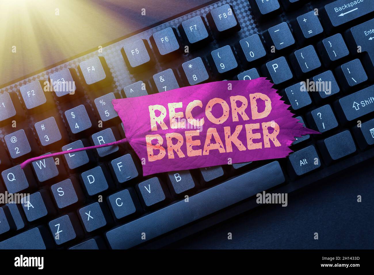 Inspiration showing sign Record Breaker. Internet Concept someone or ...