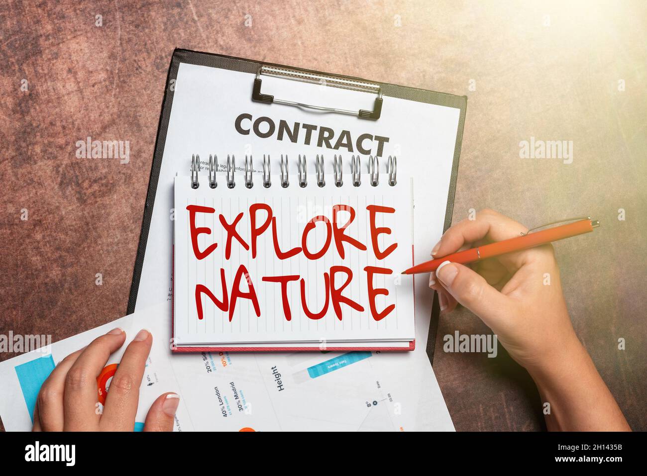 Text caption presenting Explore Nature. Business approach Discovering ...