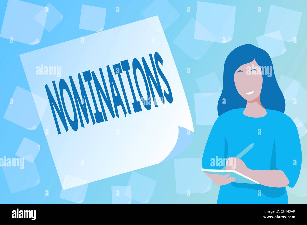 Hand writing sign Nominations. Business idea action of nominating or ...