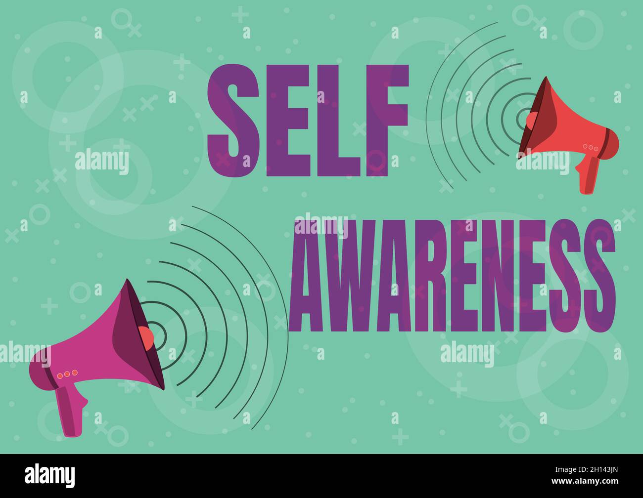 Hand writing sign Self Awareness. Word Written on Consciousness of a ...