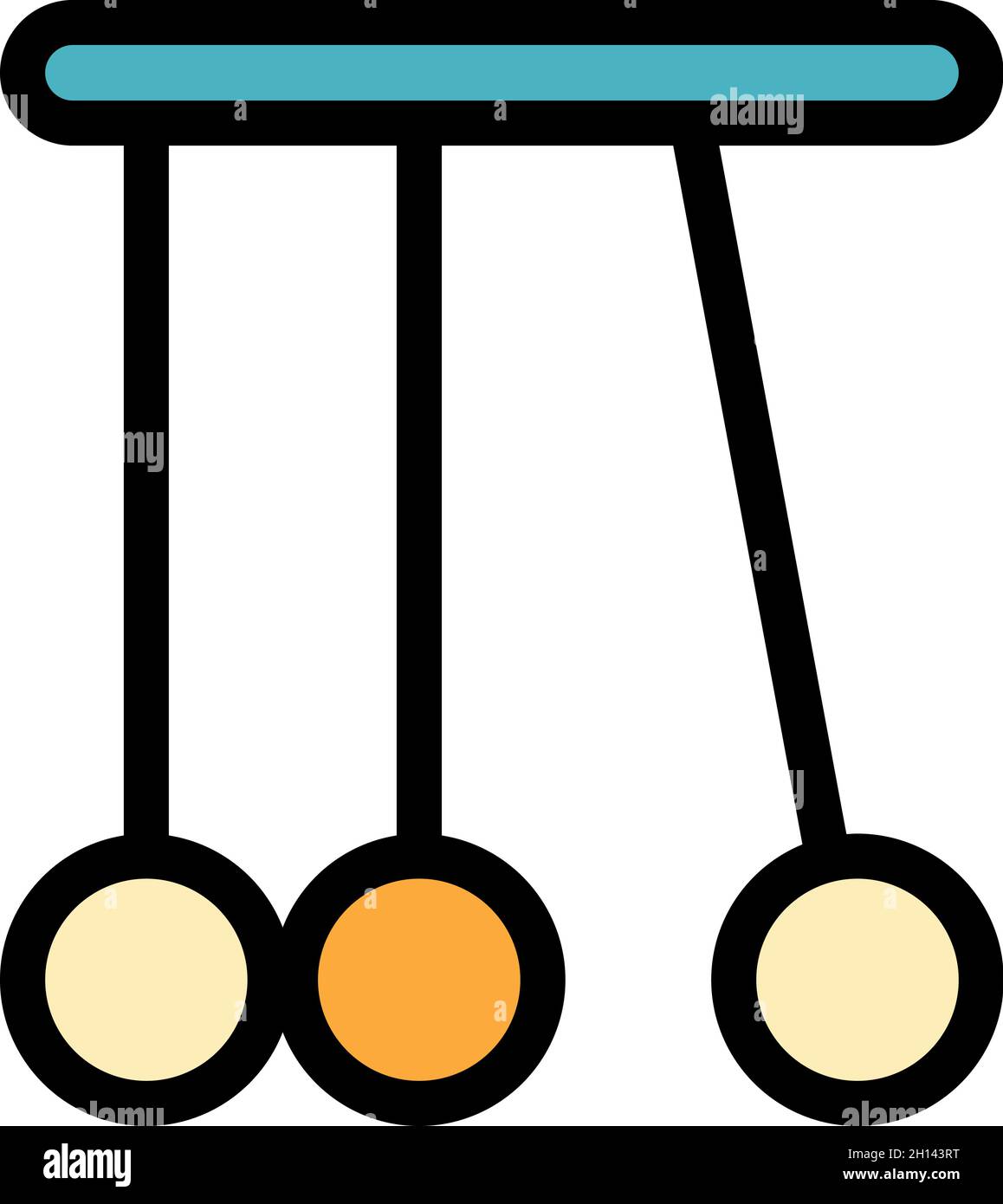 Pendulum balls icon. Outline Pendulum balls vector icon color flat ...