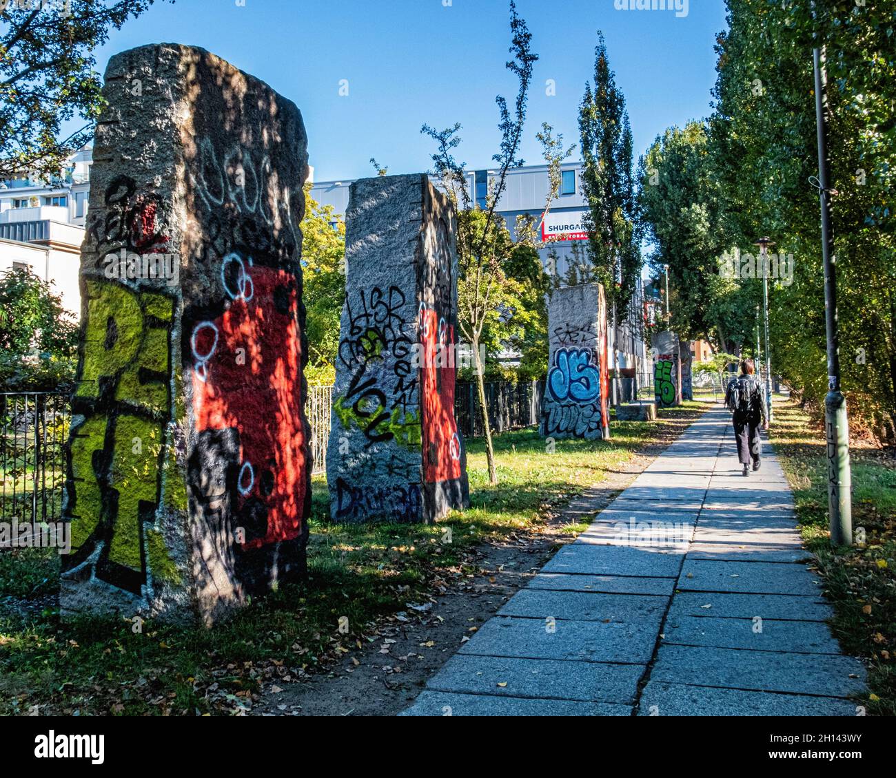 Concrete wall remnants possibly a memorial on route of Berlin Wall ...