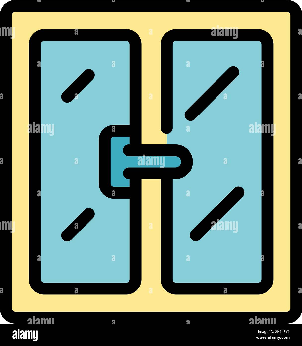 Kitchen window icon. Outline kitchen window vector icon color flat ...