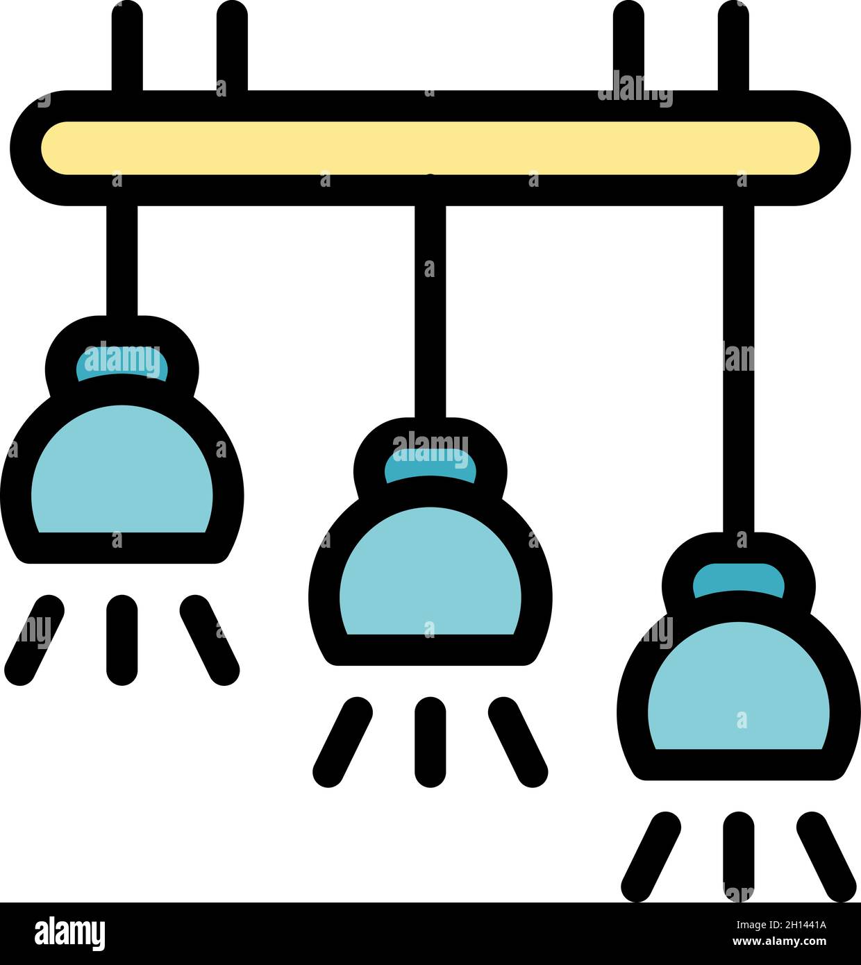 Kitchen lights icon. Outline kitchen lights vector icon color flat ...