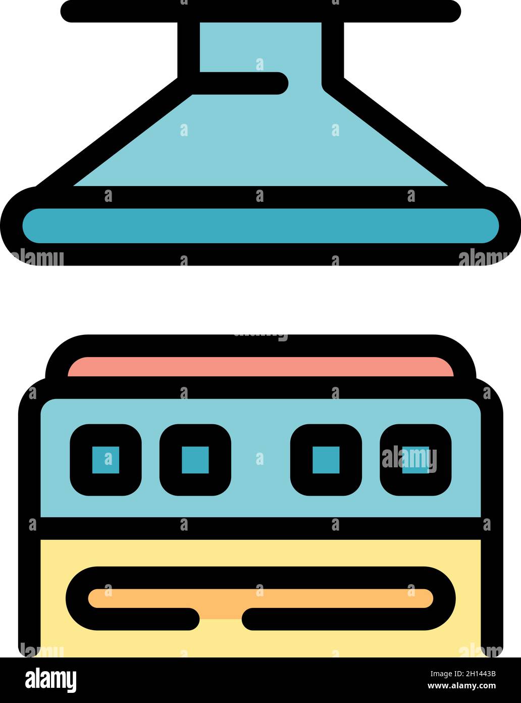 Kitchen stove icon. Outline kitchen stove vector icon color flat ...