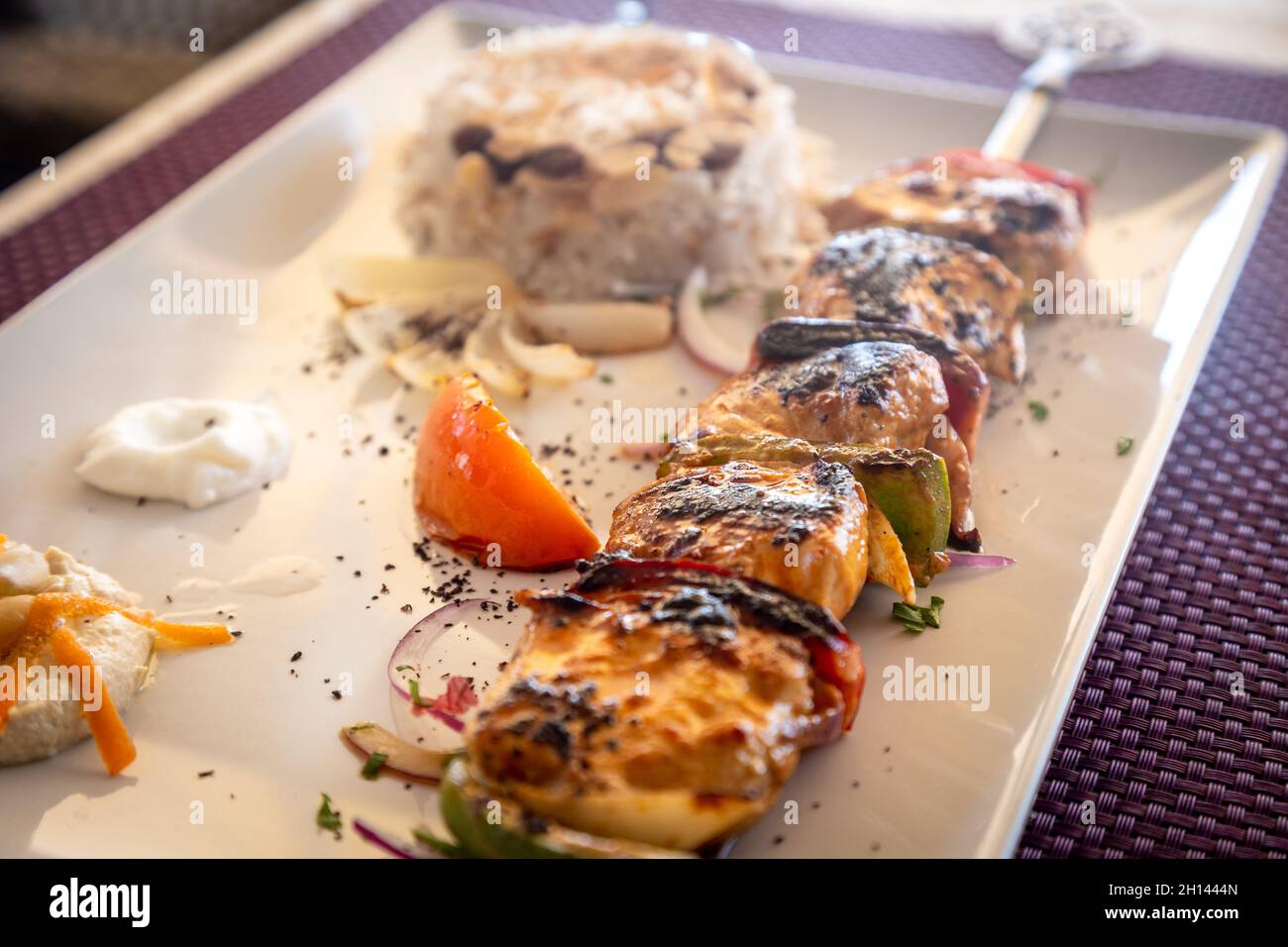 Chicken kebab cooked on hi-res stock photography and images - Alamy