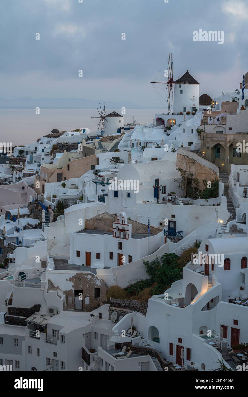 Landscapes of the village Oia in Santorini Island in Greece Stock Photo ...