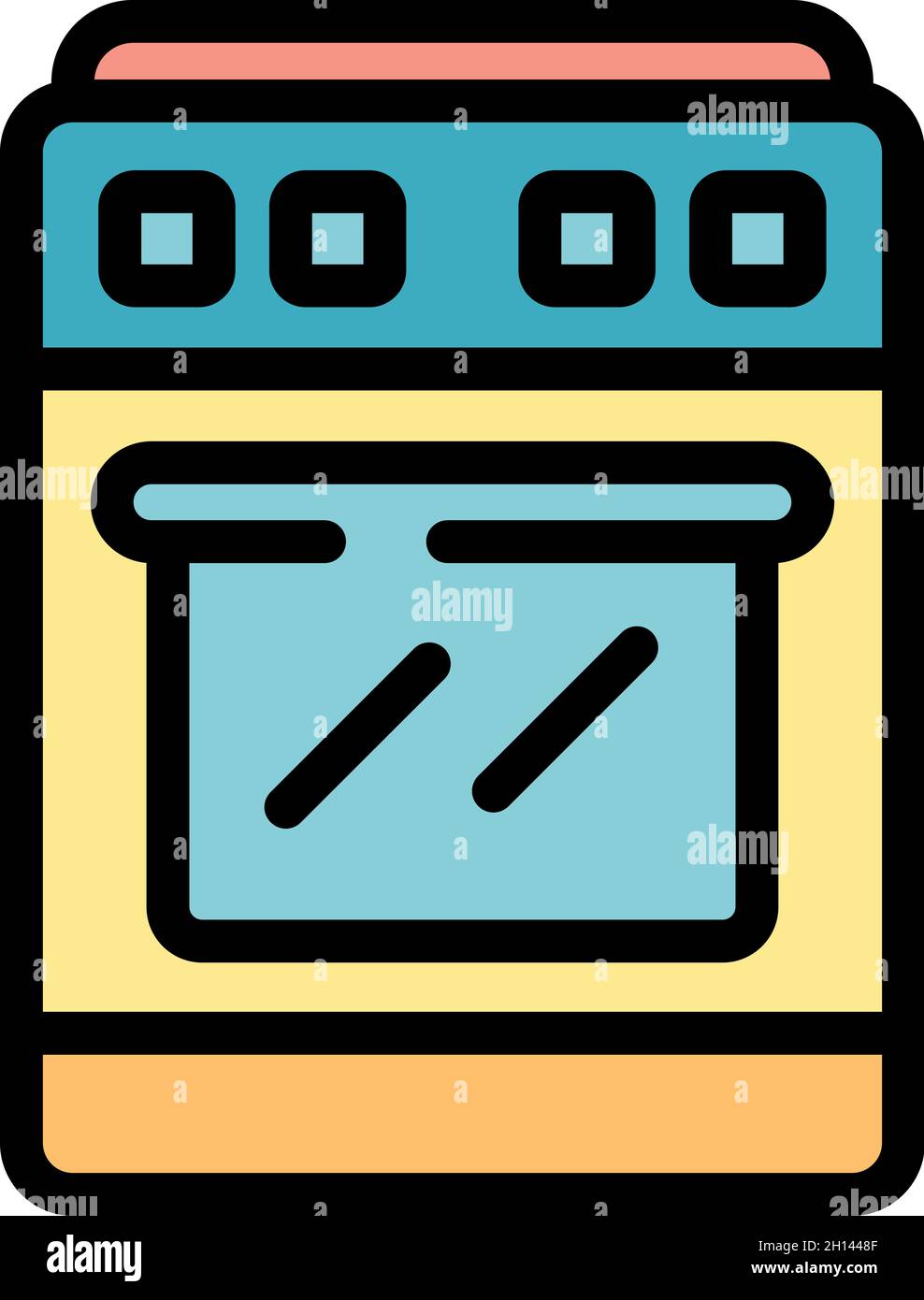 Gas stove icon. Outline gas stove vector icon color flat isolated Stock ...