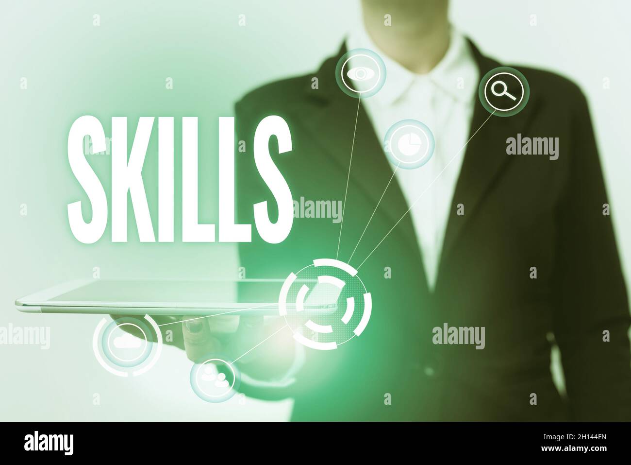 Text sign showing Skills. Business showcase ability do something very ...