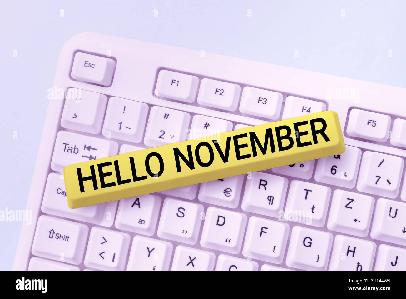 Hand writing sign Hello November. Business idea Welcome the eleventh ...