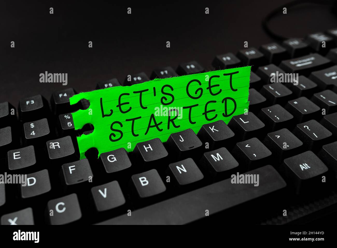 Text caption presenting Let S Get Started. Business idea encouraging ...