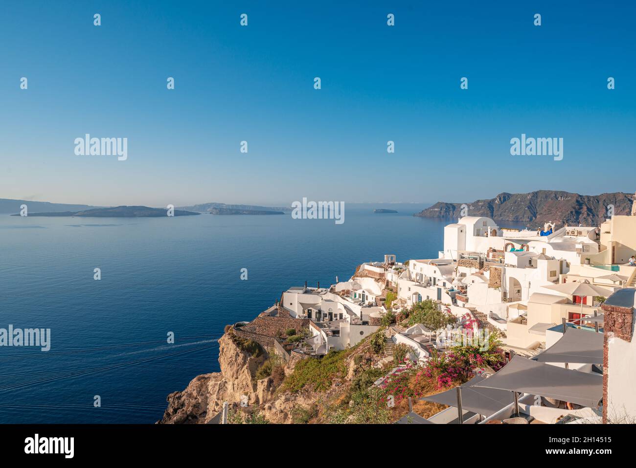 Landscapes of the village Oia in Santorini Island in Greece Stock Photo ...