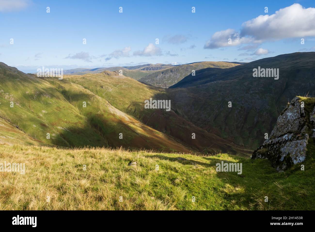 Walking High Pike, a fell in the English Lake District, located five ...