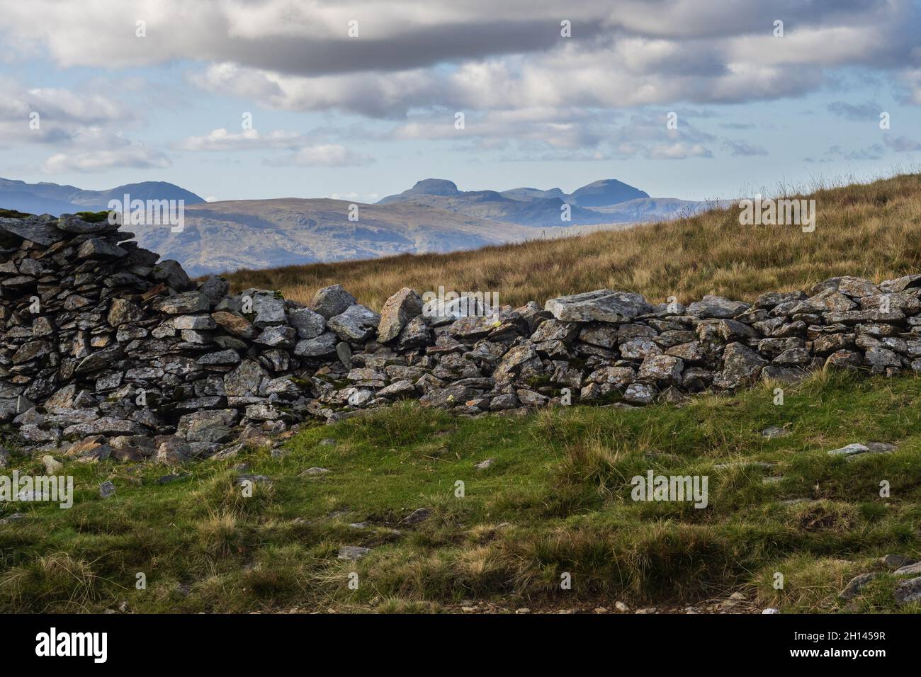 Walking High Pike, a fell in the English Lake District, located five ...