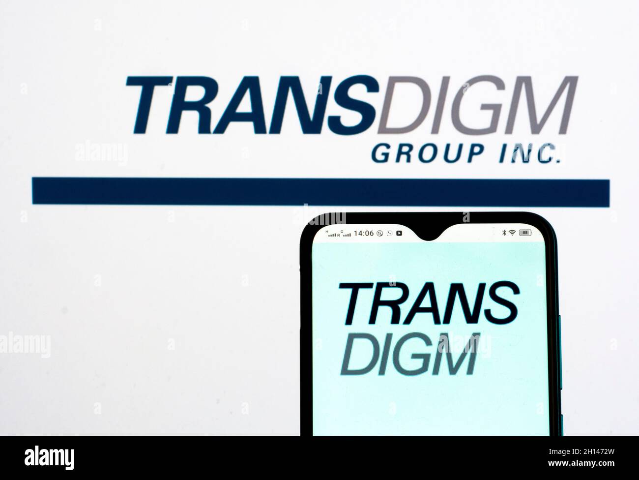 In this photo illustration, TransDigm Group logo seen displayed on a ...