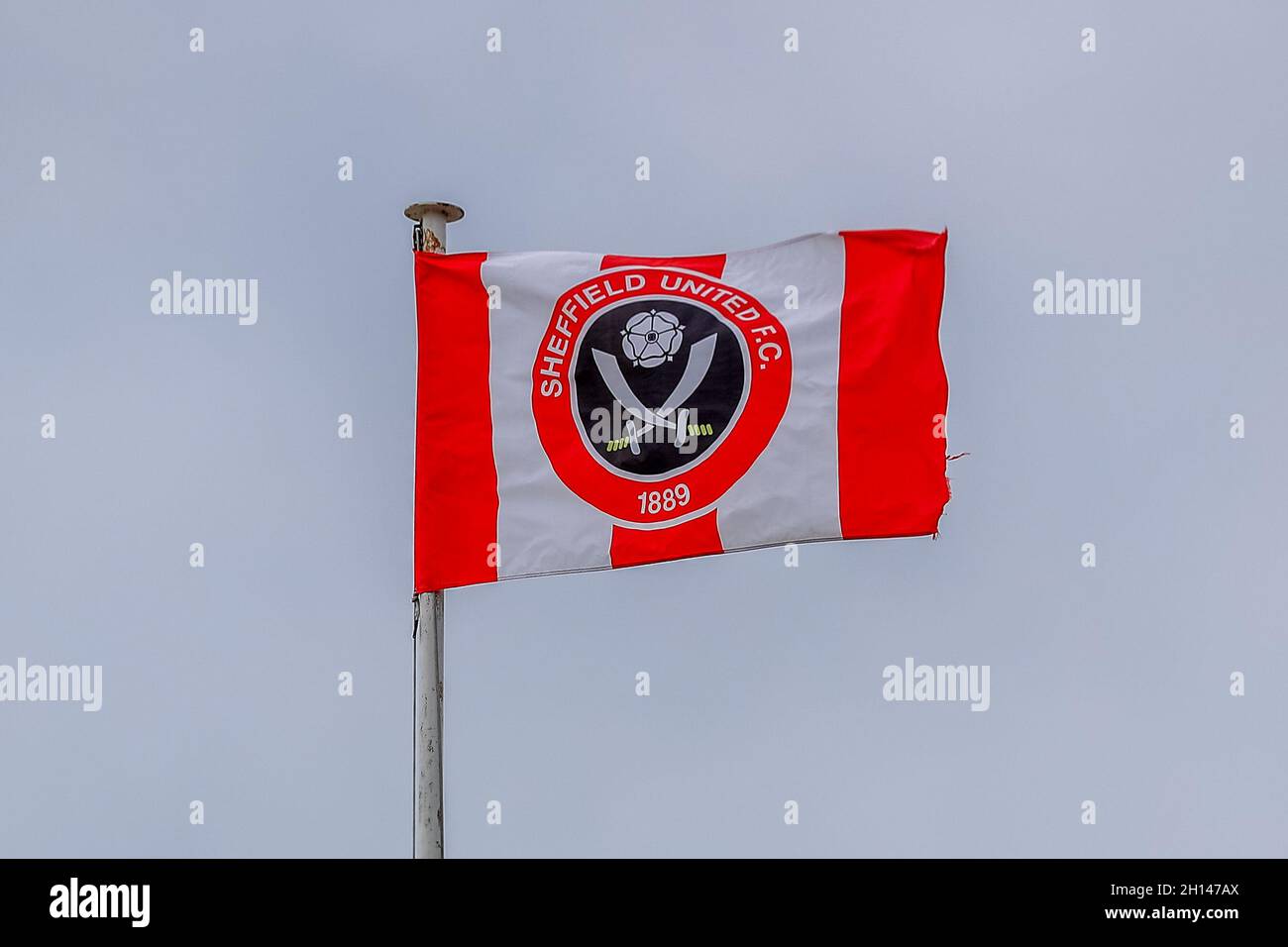 Sheffield, UK. 16th Oct, 2021. A Sheffield United flag flying ahead of ...