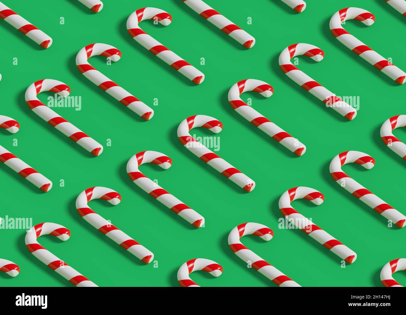 Christmas background. Isometric seamless pattern of candy canes on ...