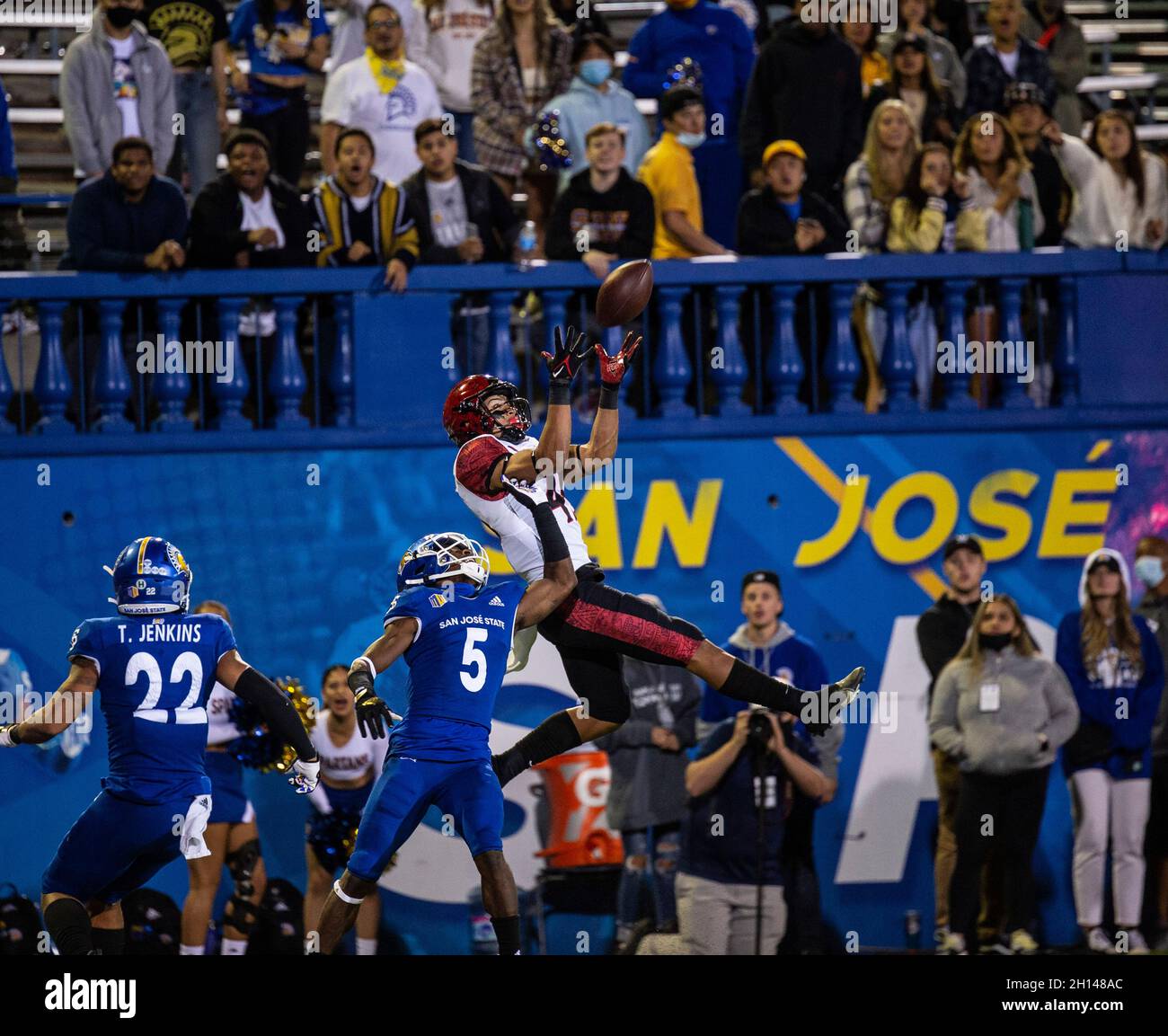 October 15, 2021, San Jose, CA USA San Diego State wide receiver Jesse ...