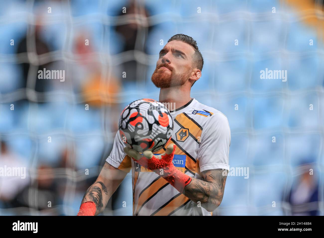 Jose Sa #1 of Wolverhampton Wanderers during the pre-game warmup Stock ...