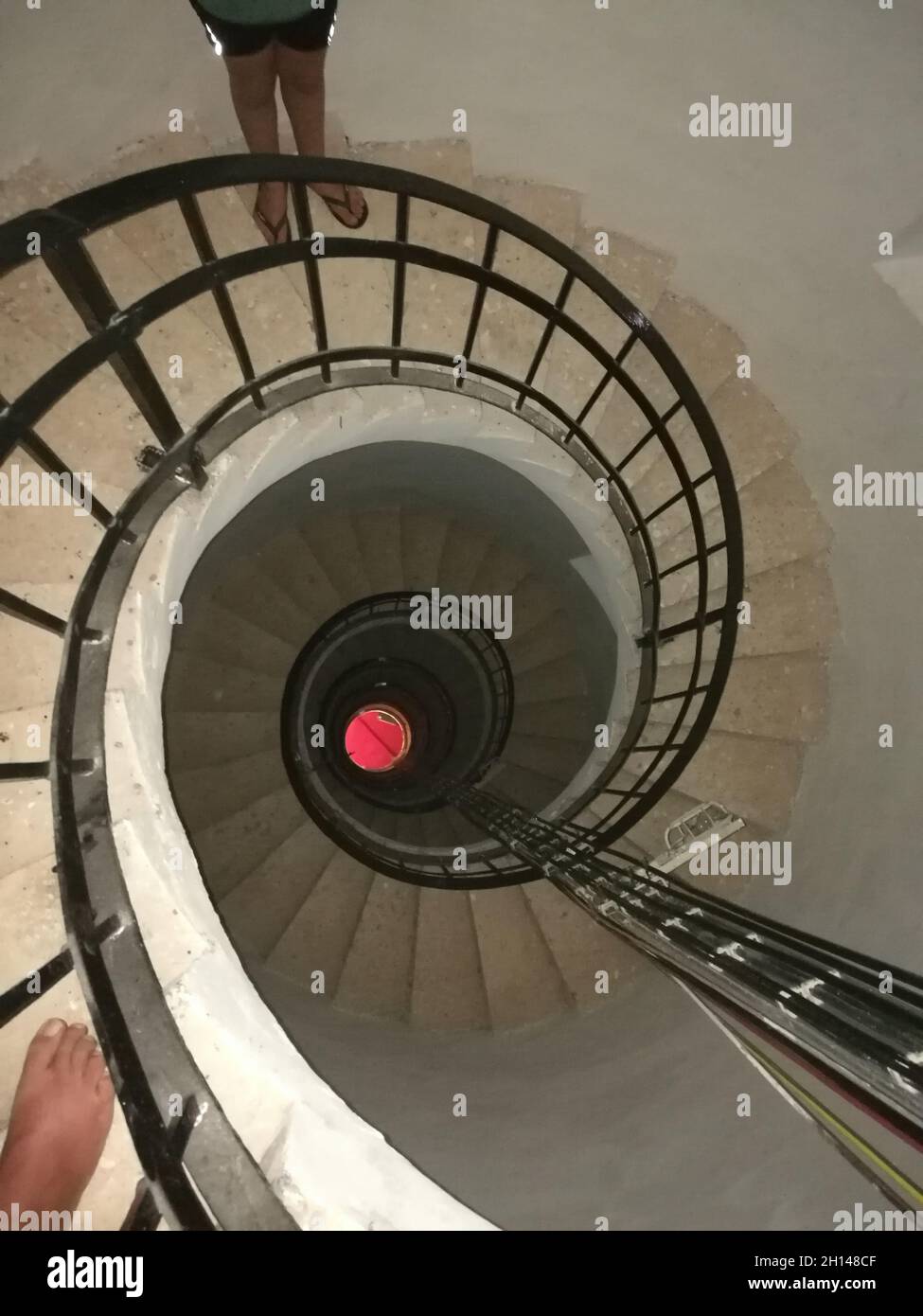 Top view of a round staircase in the building Stock Photo - Alamy