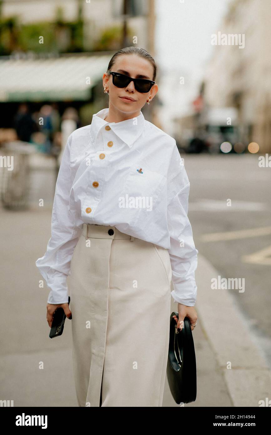 Street style, Sarah Lou arriving at Vivienne Westwood Spring Summer ...