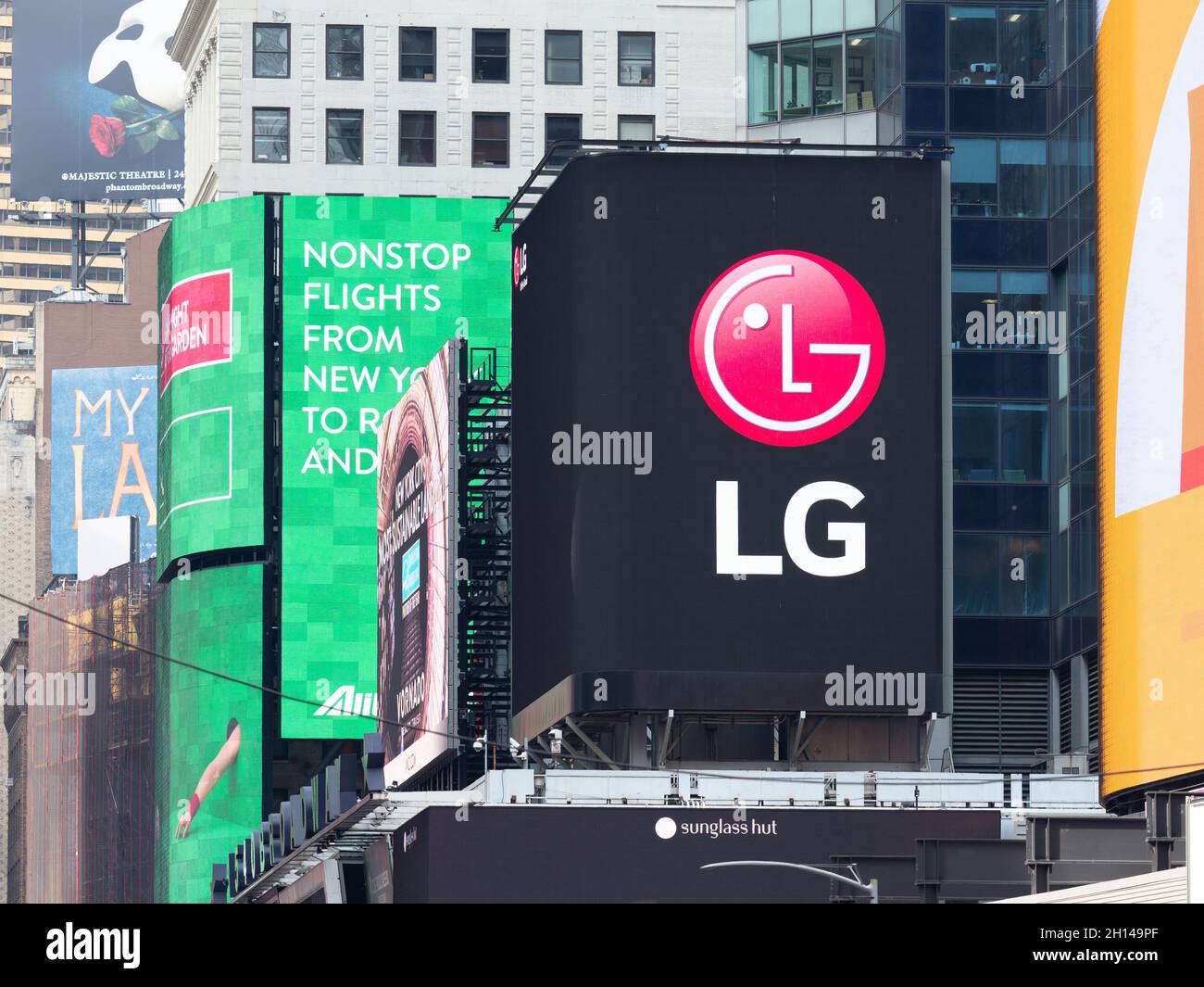 Billboard with advertisement from LG near Times Square Stock Photo - Alamy