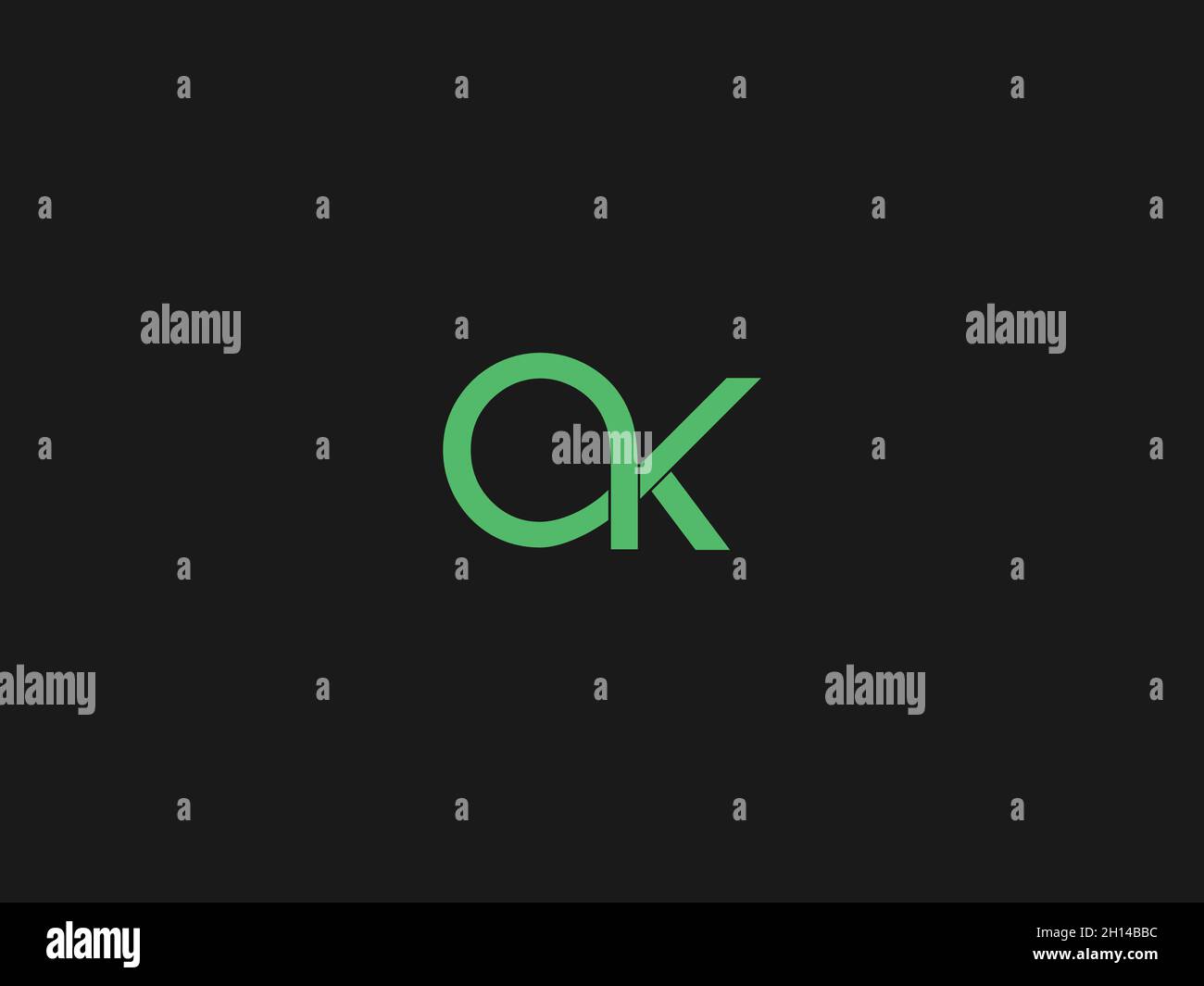 LETTERS OK LOGO DESIGN WITH NEGATIVE SPACE EFFECT FOR ILLUSTRATION USE ...