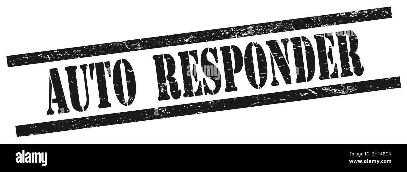 AUTO RESPONDER text on black grungy rectangle vintage stamp Stock Photo ...