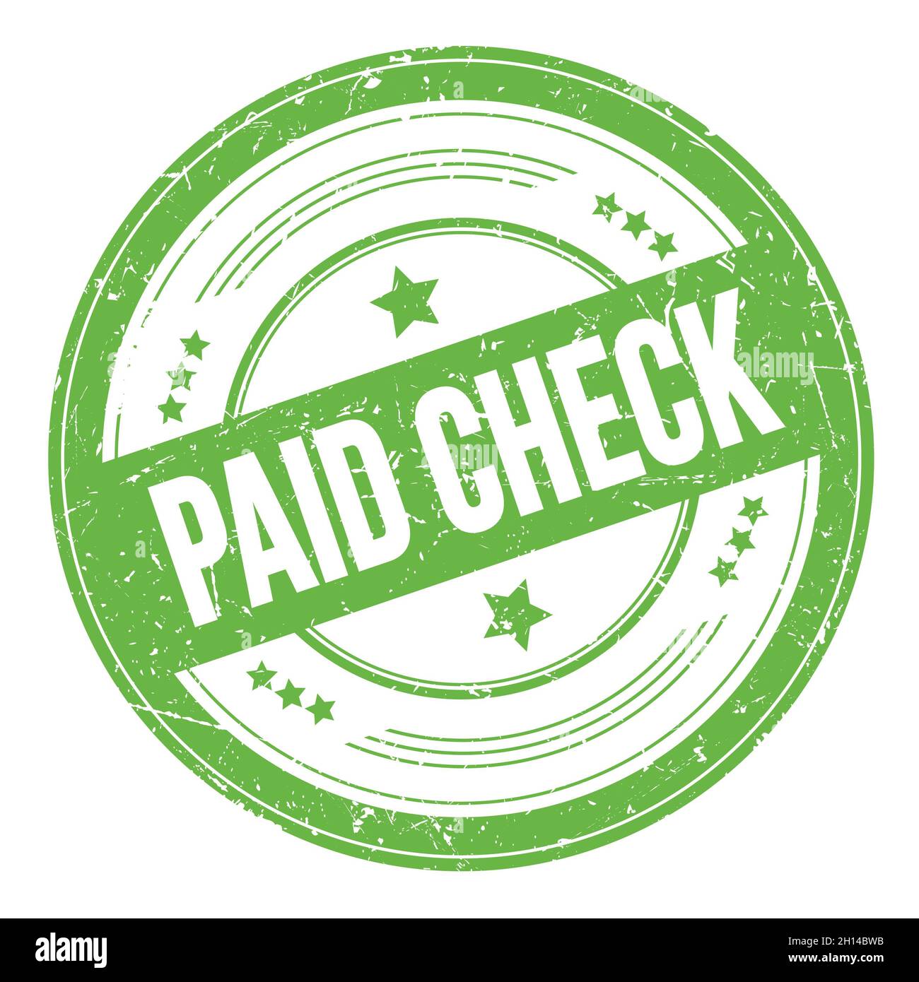 PAID CHECK text on green round grungy texture stamp Stock Photo - Alamy