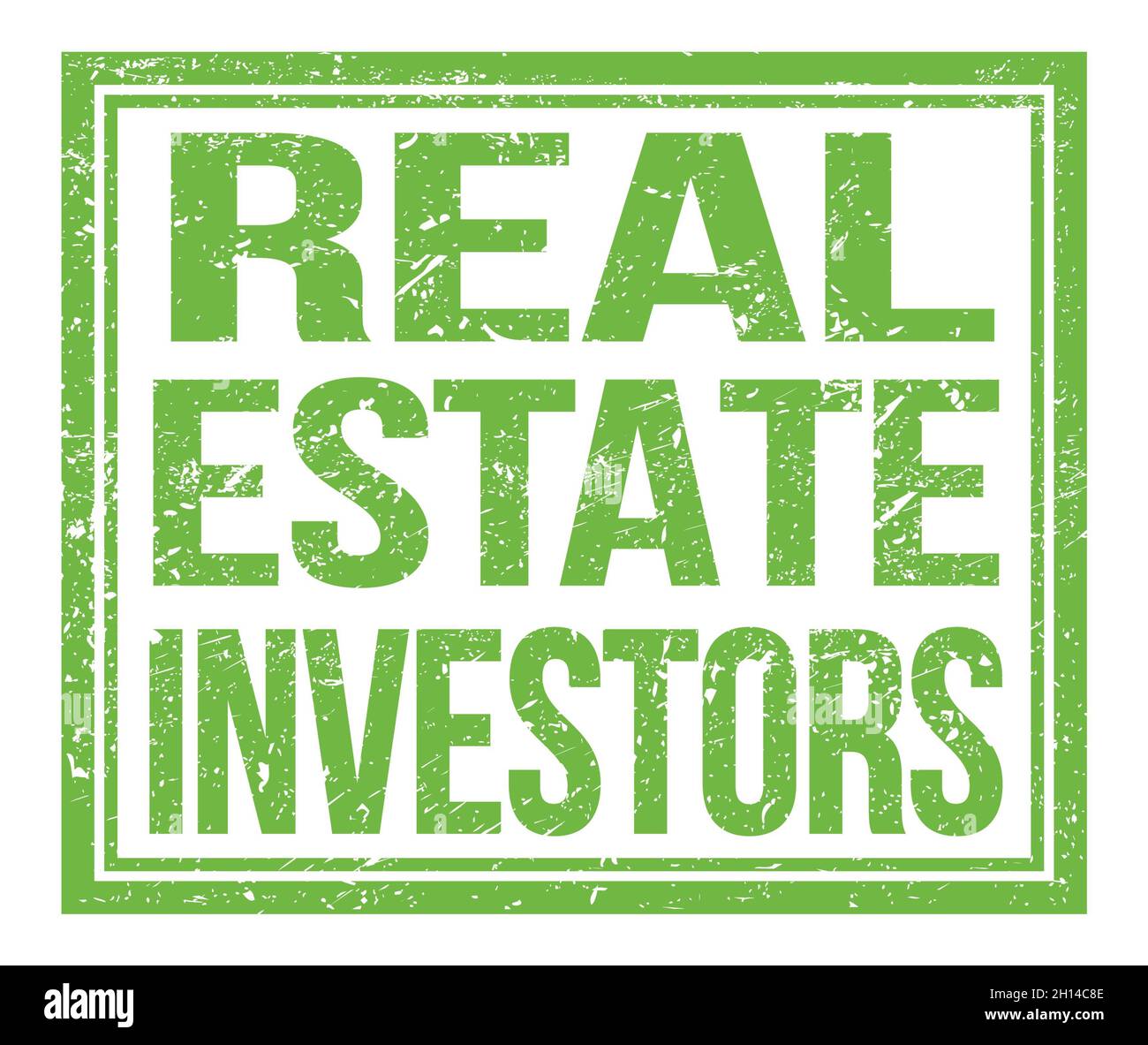 REAL ESTATE INVESTORS, written on green grungy stamp sign Stock Photo ...
