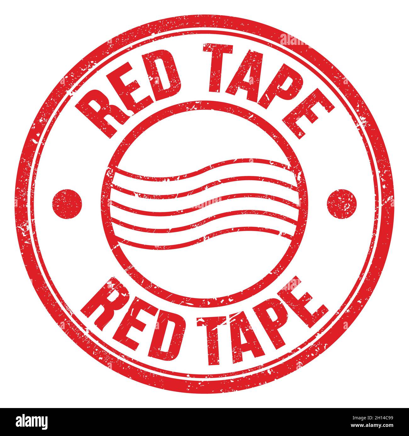RED TAPE word written on red round postal stamp sign Stock Photo - Alamy
