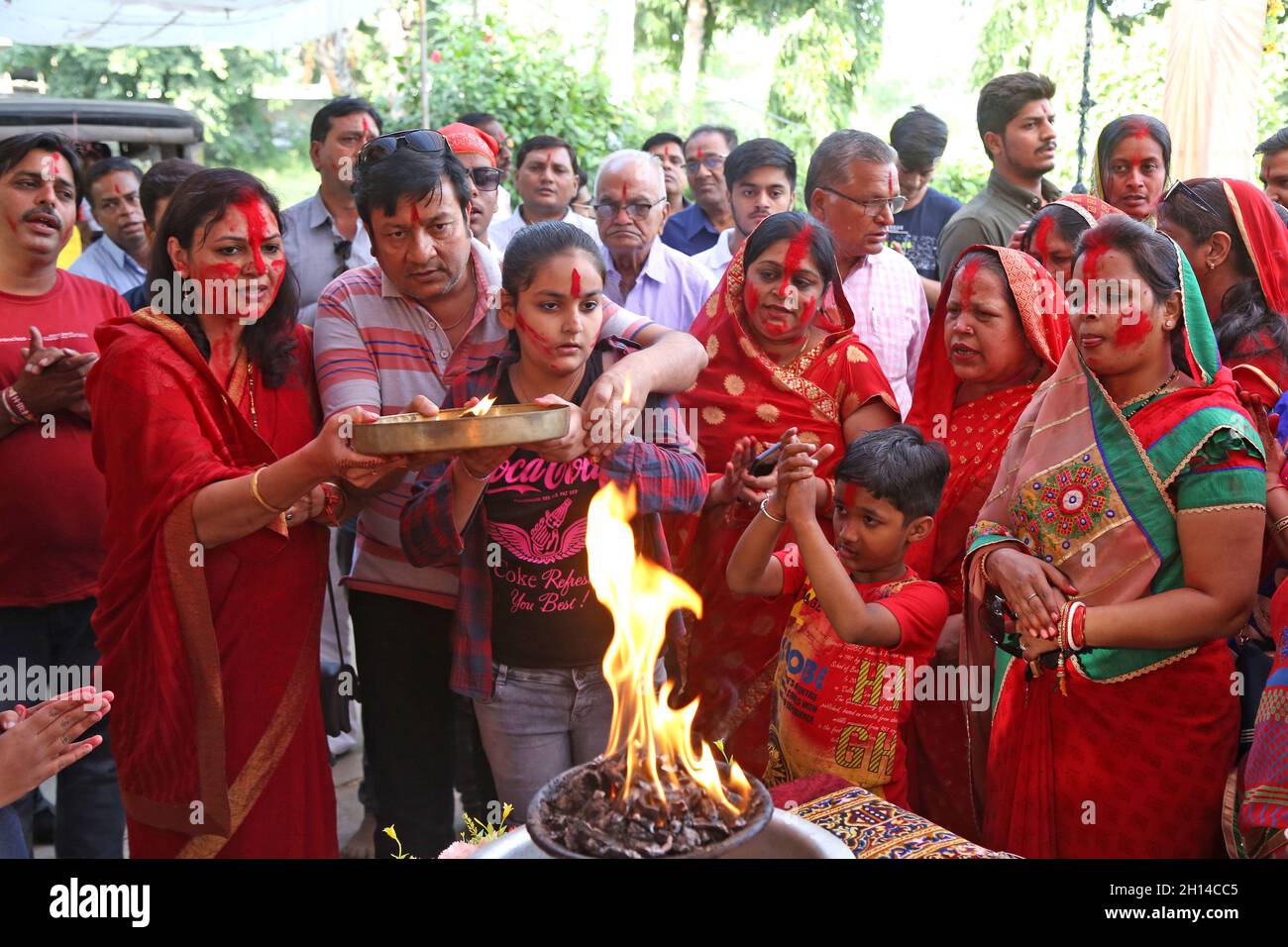 Beawar, Rajasthan, India, October 15, 2021: Hindu devotees performs ...