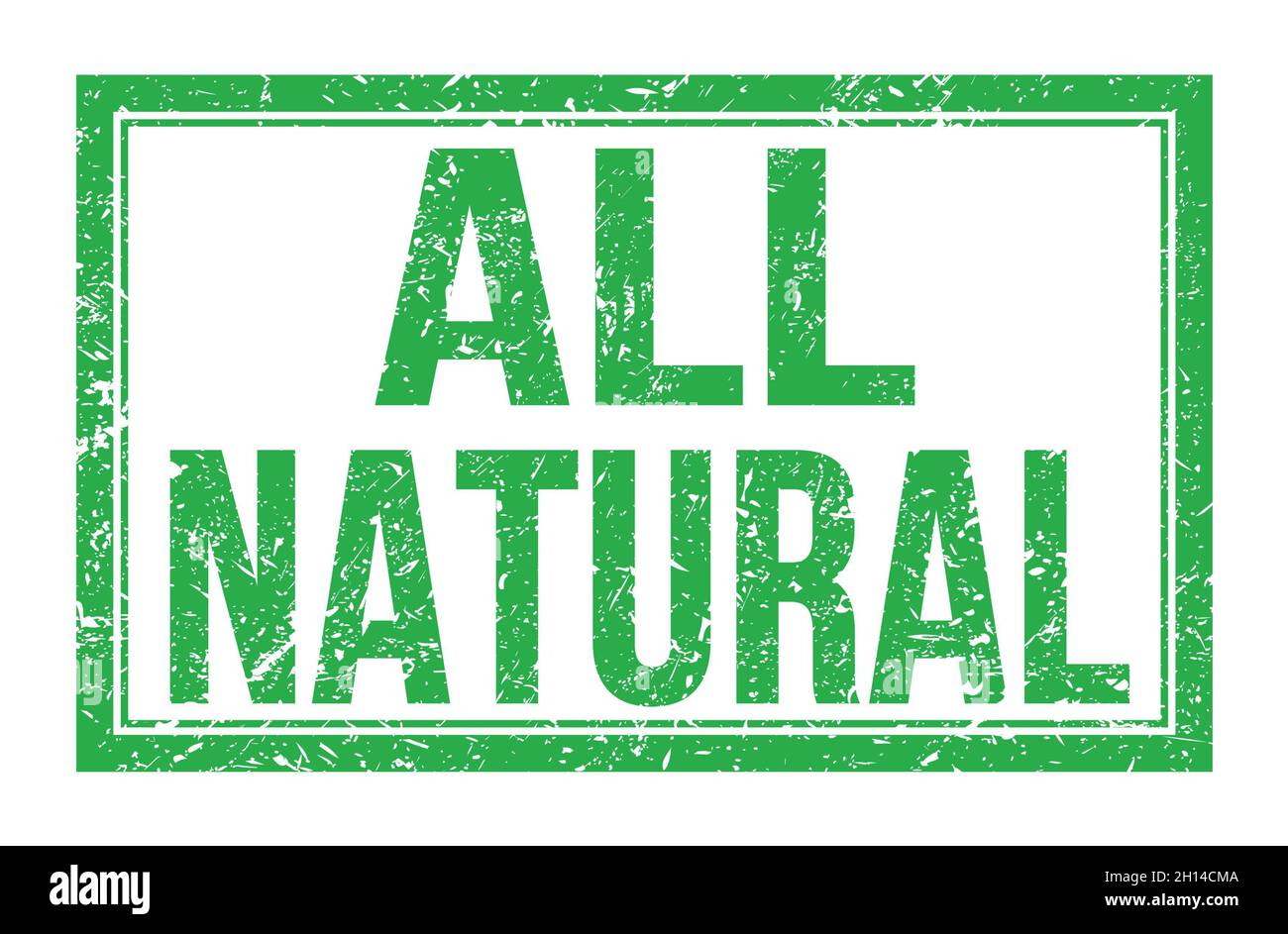 ALL NATURAL, words written on green rectangle stamp sign Stock Photo ...