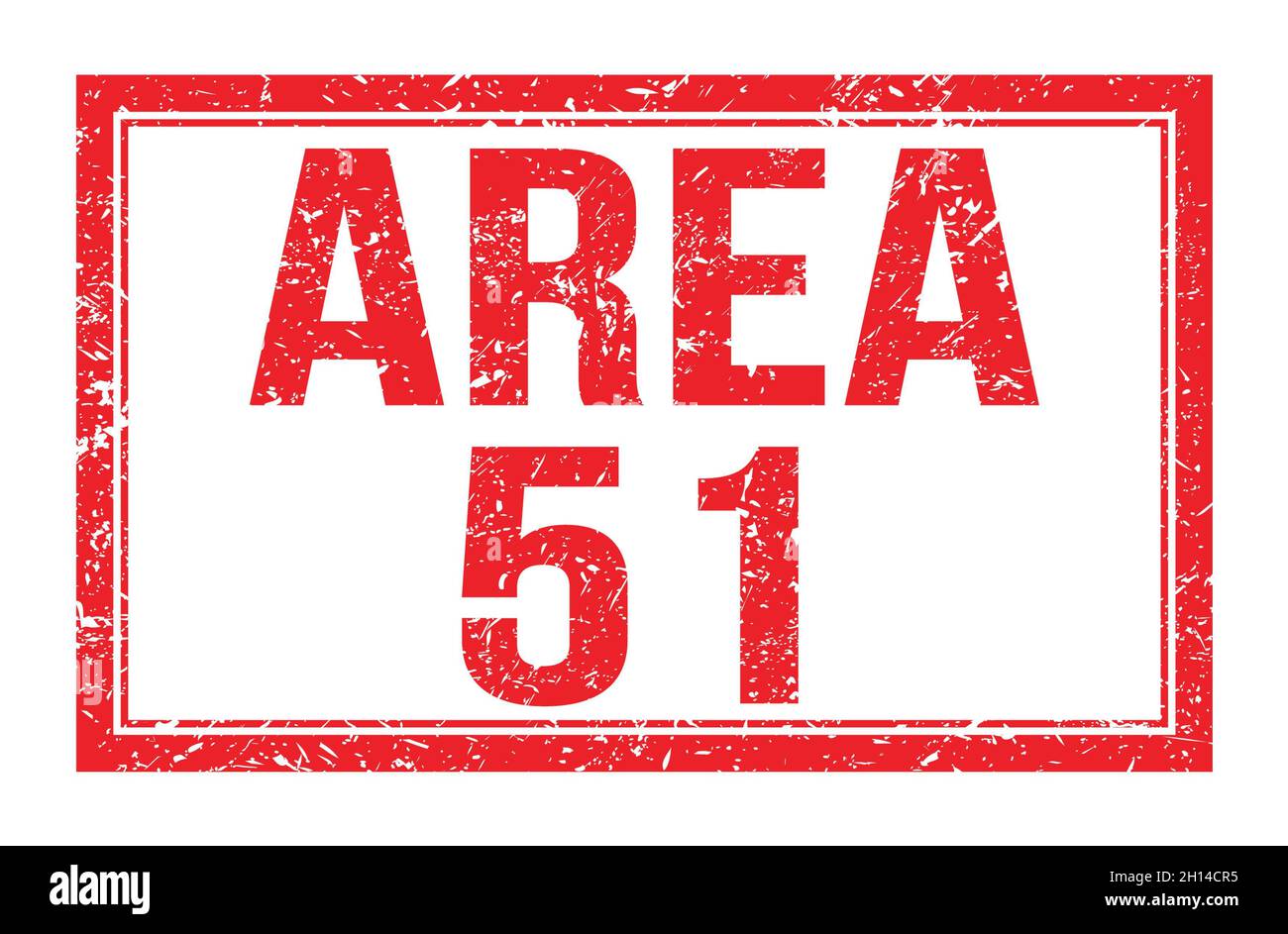 AREA 51, words written on red rectangle stamp sign Stock Photo - Alamy