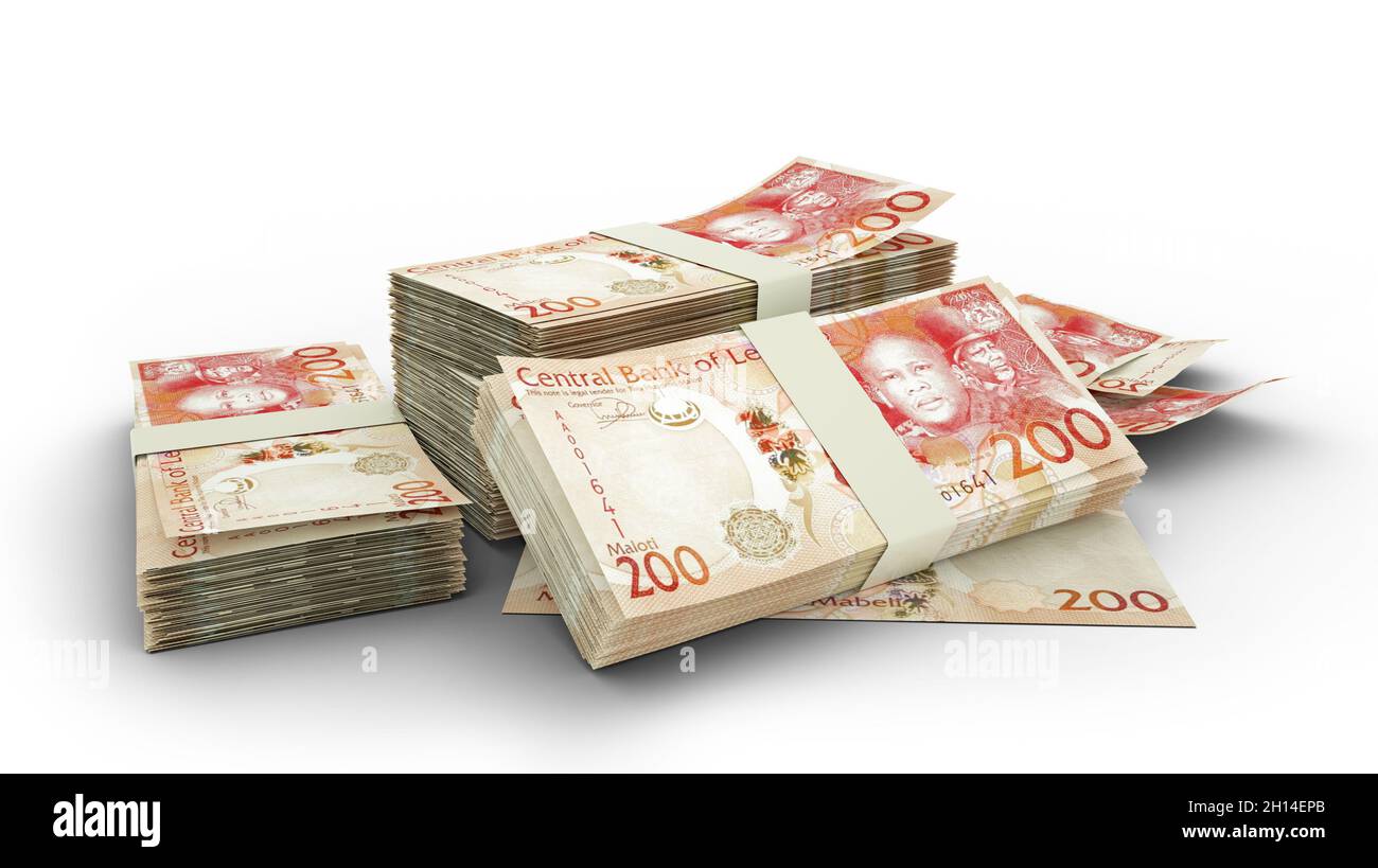 3D Stack of Lesotho Loti notes Stock Photo - Alamy