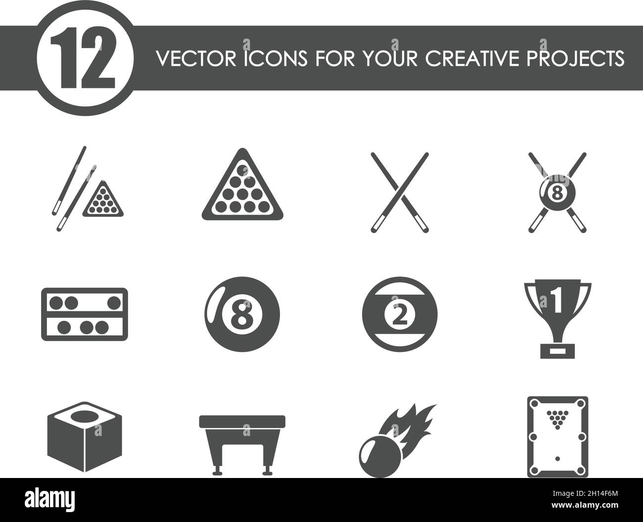 billiards vector icons Stock Vector Image & Art - Alamy