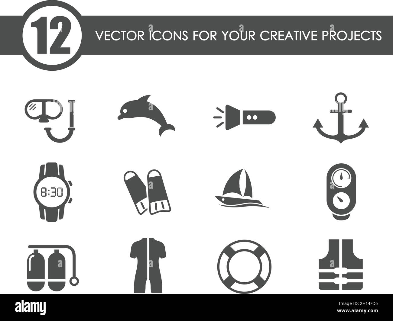 diving icon set. diving web icons Stock Vector Image & Art - Alamy