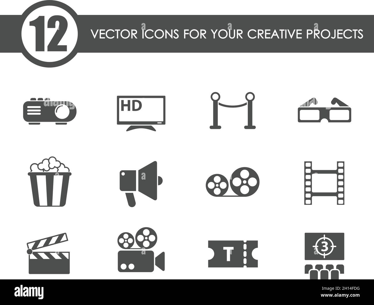 cinema vector icons Stock Vector Image & Art - Alamy