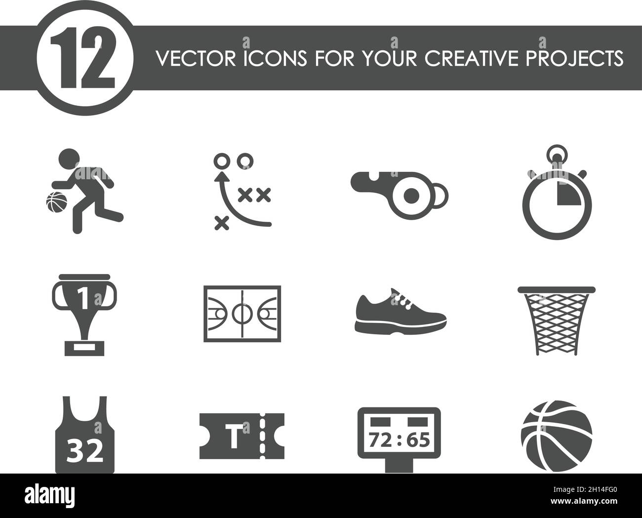 basketball vector icons Stock Vector Image & Art - Alamy