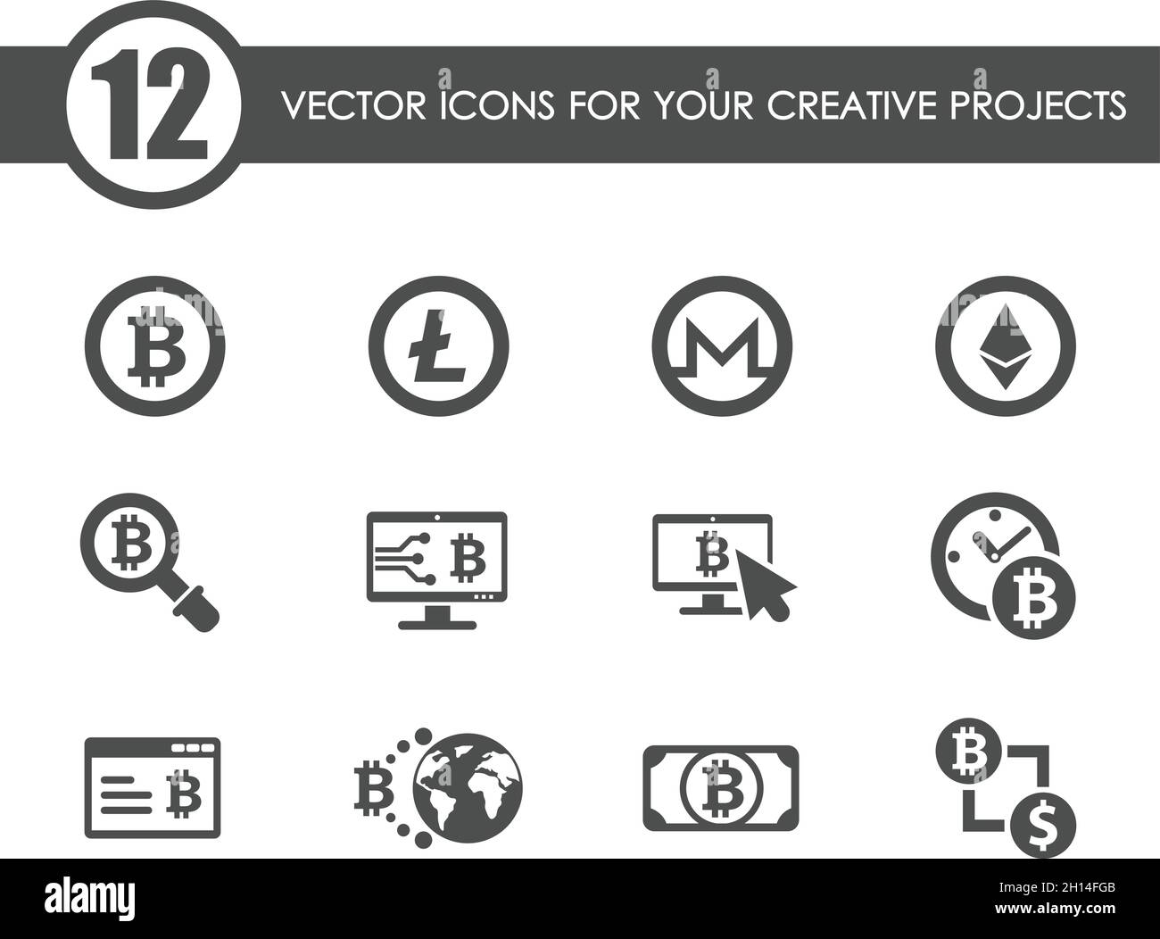 cryptocurrency vector icons Stock Vector Image & Art - Alamy