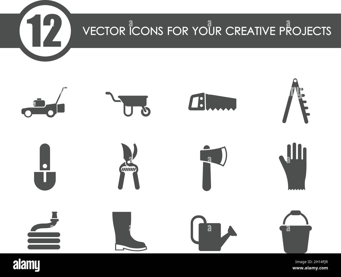 garden tools vector icons Stock Vector Image & Art - Alamy