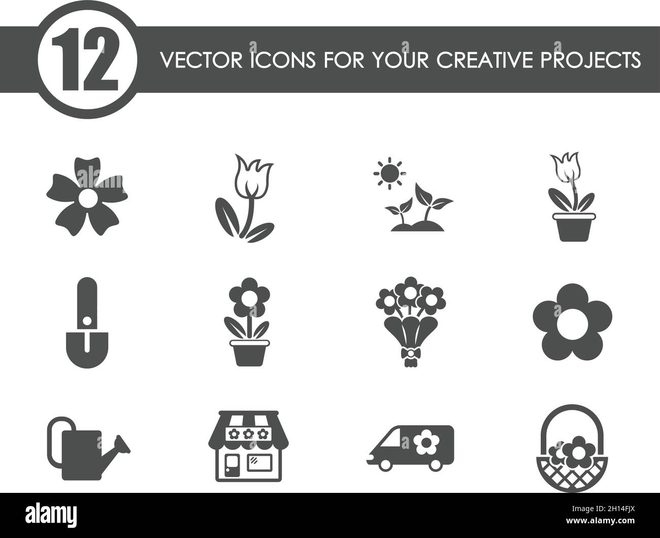 flowers vector icons Stock Vector Image & Art - Alamy
