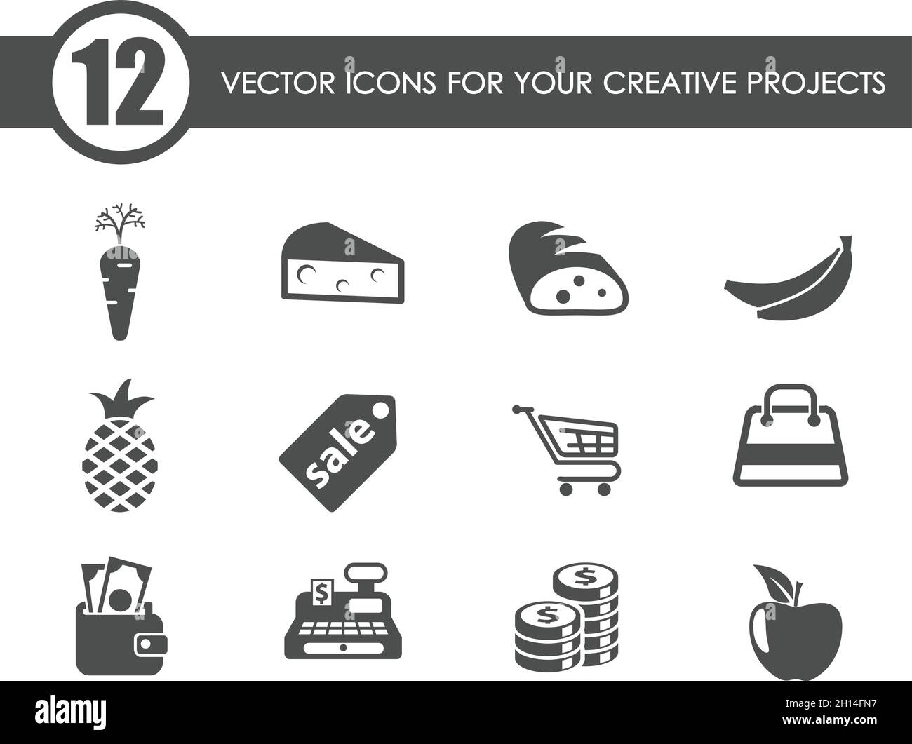 grocery store vector icons Stock Vector Image & Art - Alamy