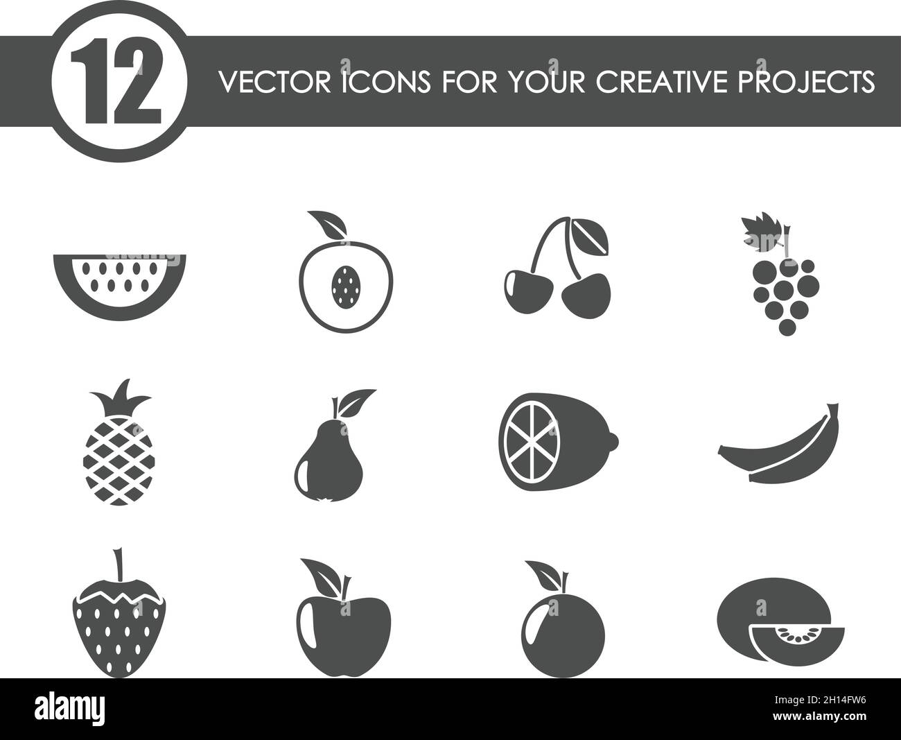 fruits vector icons Stock Vector Image & Art - Alamy