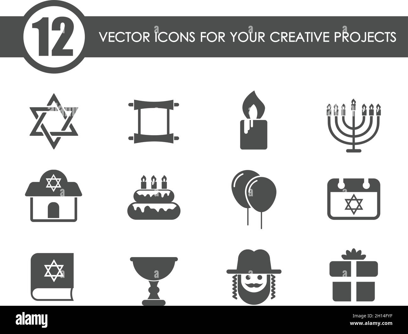 hanukkah icon set Stock Vector Image & Art - Alamy