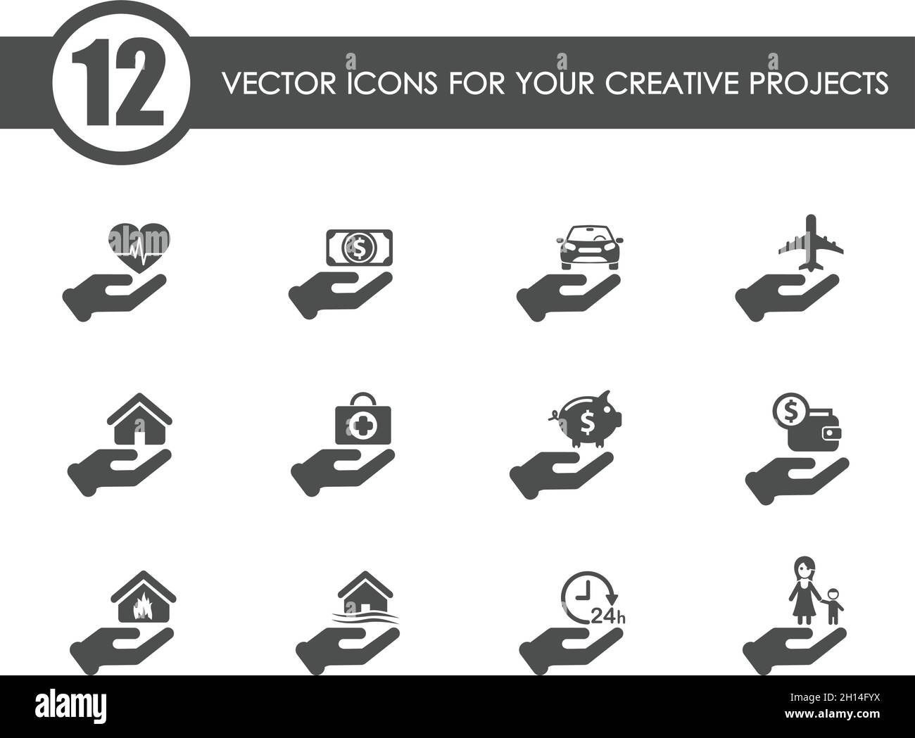 insurance hand vector icons Stock Vector Image & Art - Alamy