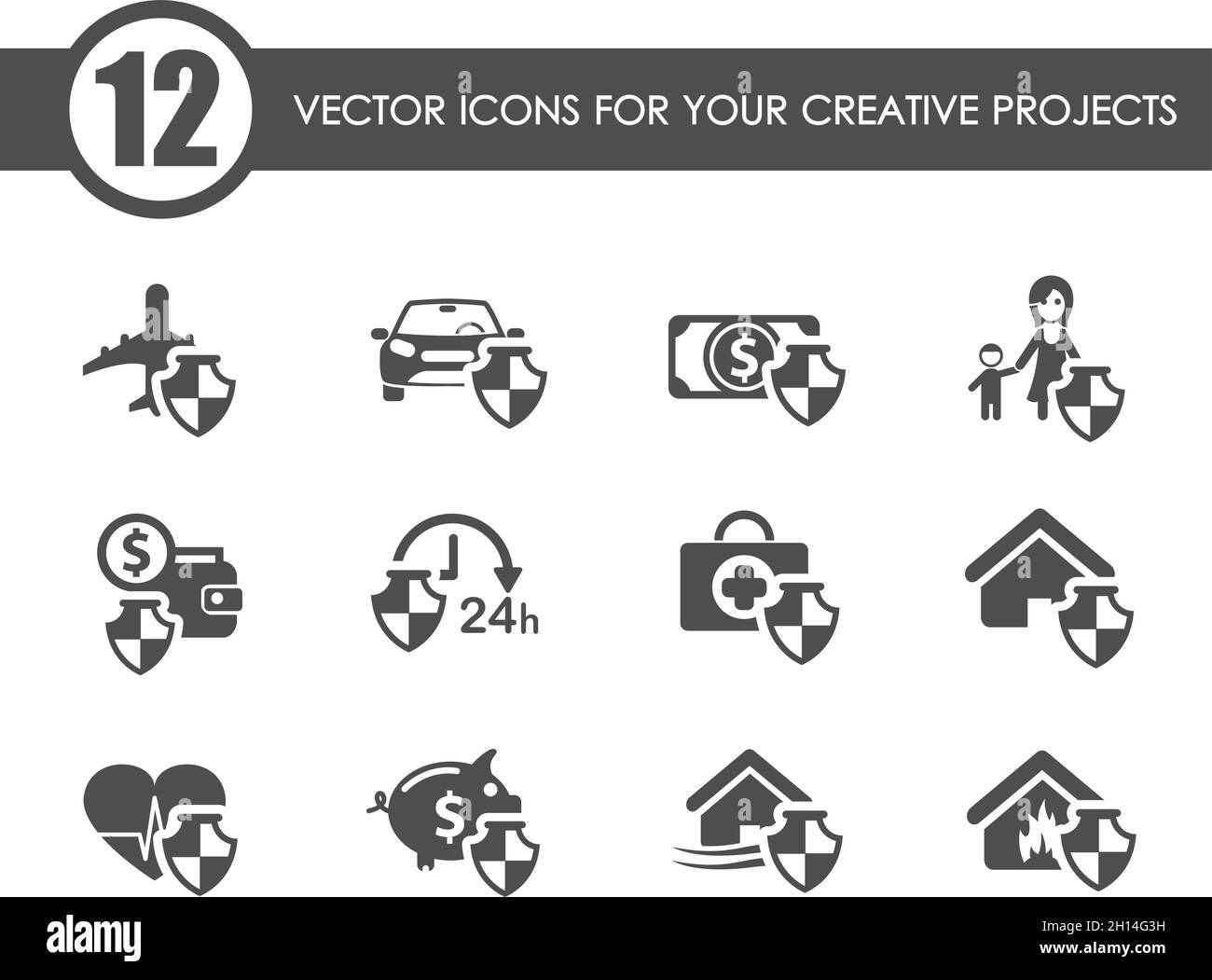 insurance vector icons Stock Vector Image & Art - Alamy