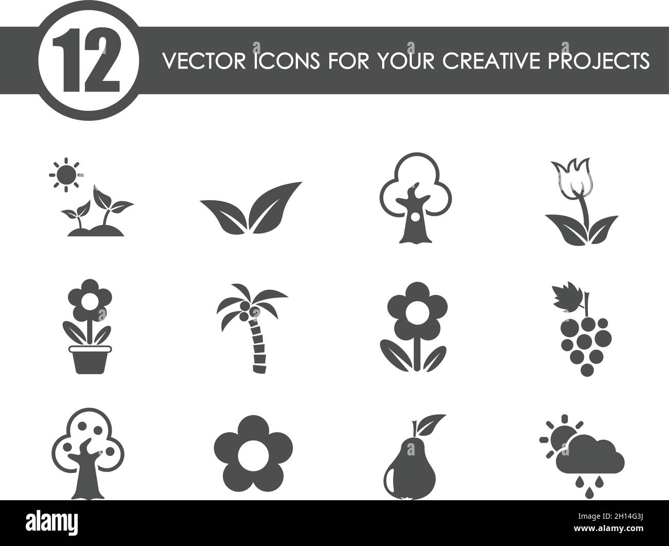plants vector icons Stock Vector Image & Art - Alamy