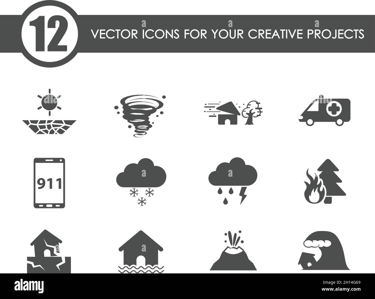 natural disasters vector icons Stock Vector Image & Art - Alamy